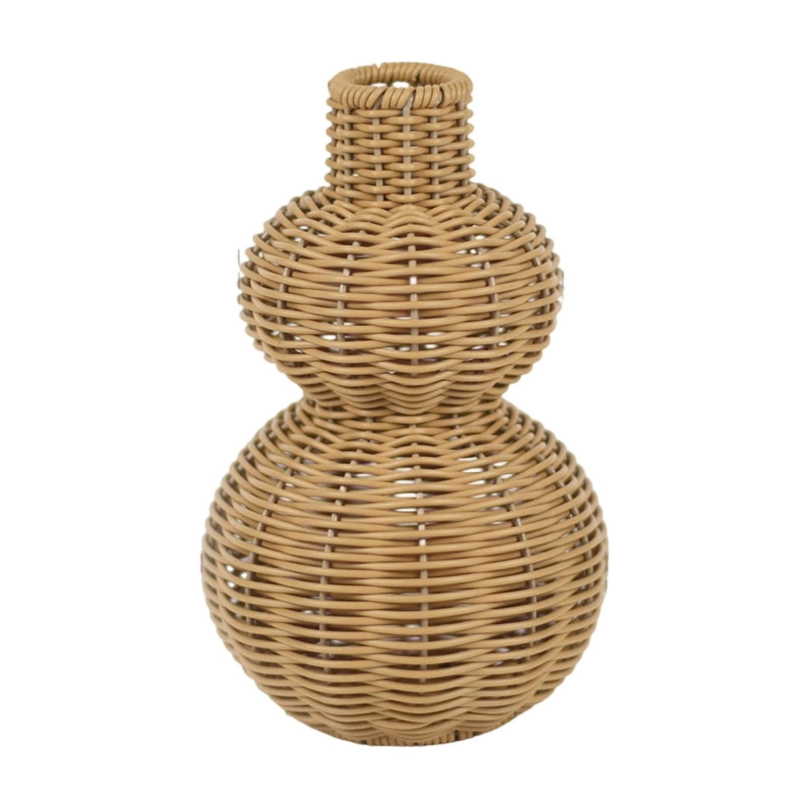 Leeye Boho Gourd-Shaped Woven Vase, Farmhouse Tabletop Decorative Vase ...
