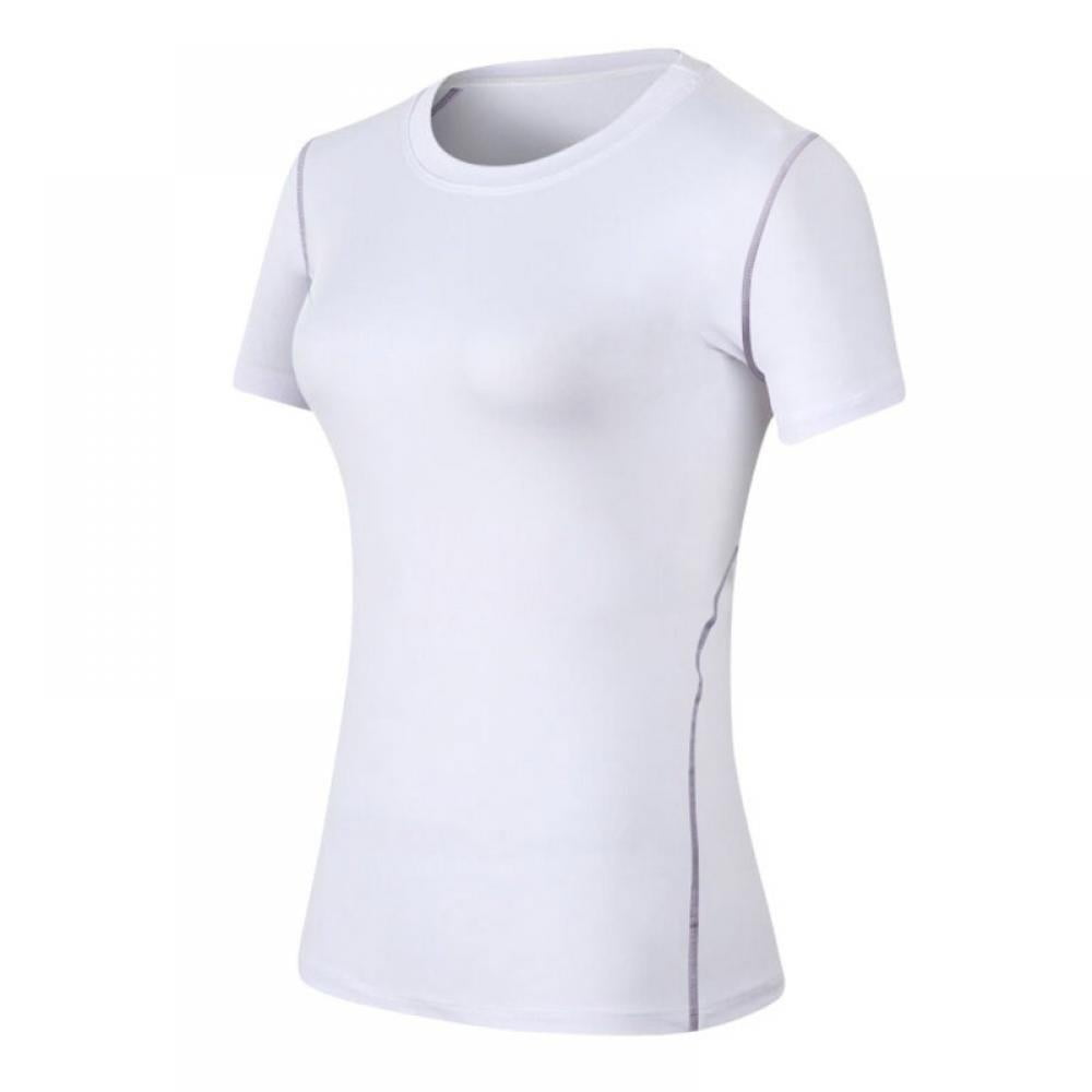 Leezo Women Update Compression Sports Fitness Yoga Short Sleeve Tight T ...