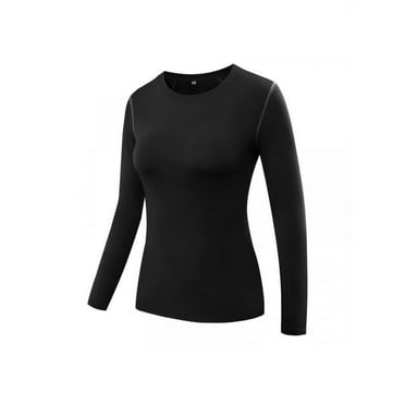Women's Compression Shirt Dry Fit Athletic Long Sleeve Running T-Shirt ...