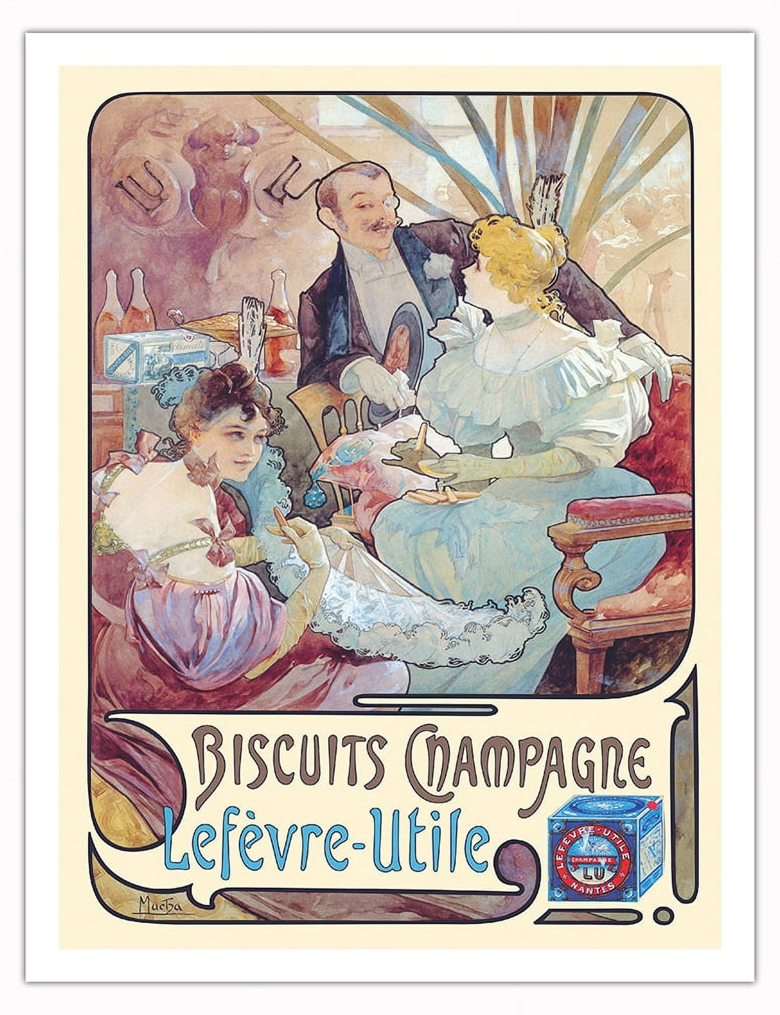 Lefèvre-Utile Biscuits Champagne - Vintage Advertising Poster by ...