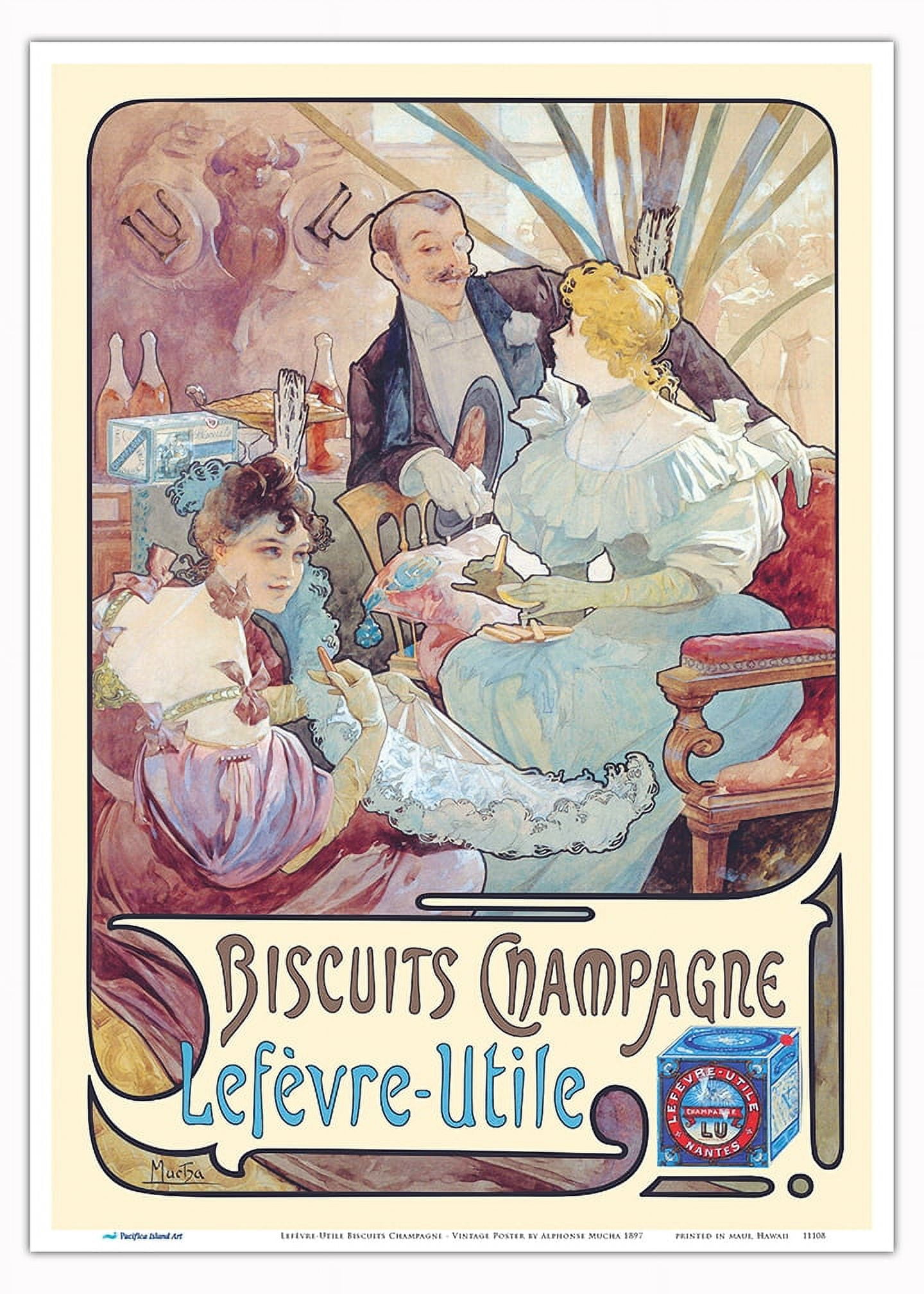 Lefèvre-Utile Biscuits Champagne - Vintage Advertising Poster by ...