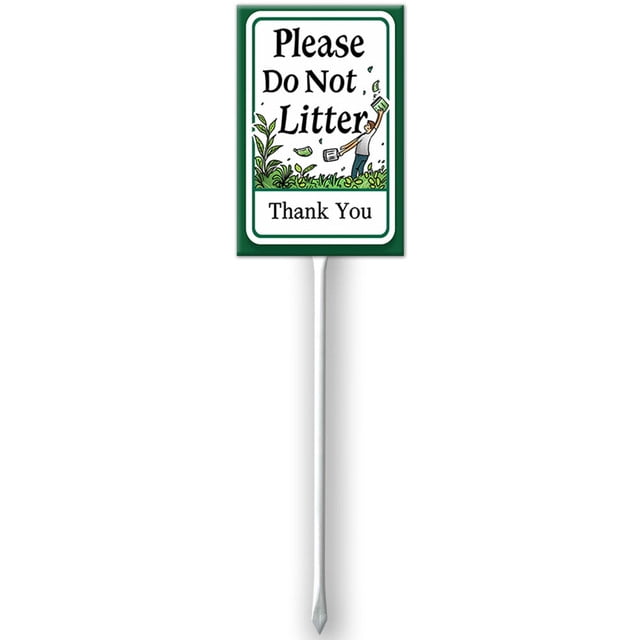 Lefangovs-8x12 IN Please Do Not Litter Yard Sign,No Trash Signs ...