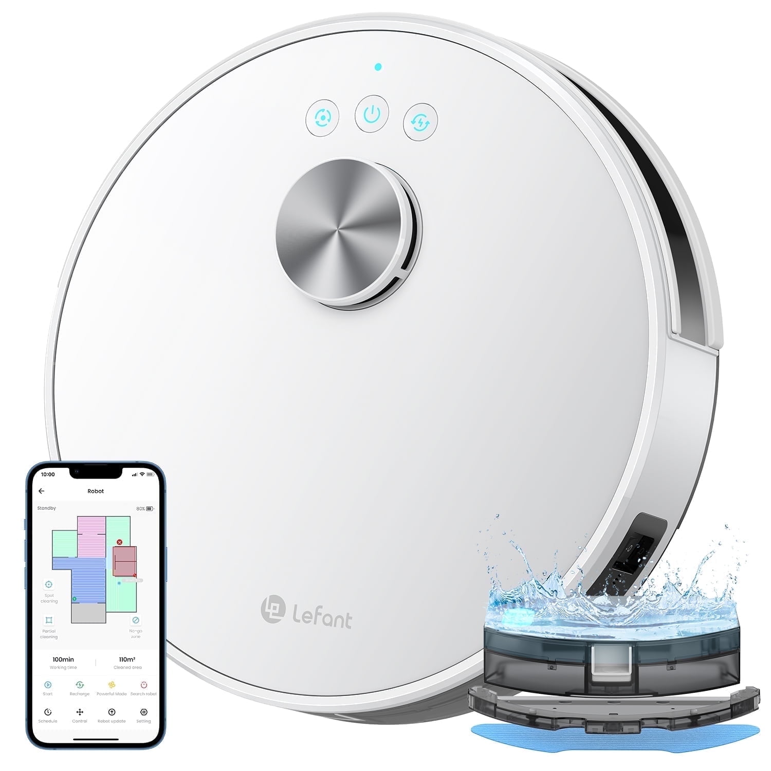 Lefant Lidar Navigation Robot Vacuum Cleaner, 4000Pa Suction with Alexa/APP Control, Robot ...