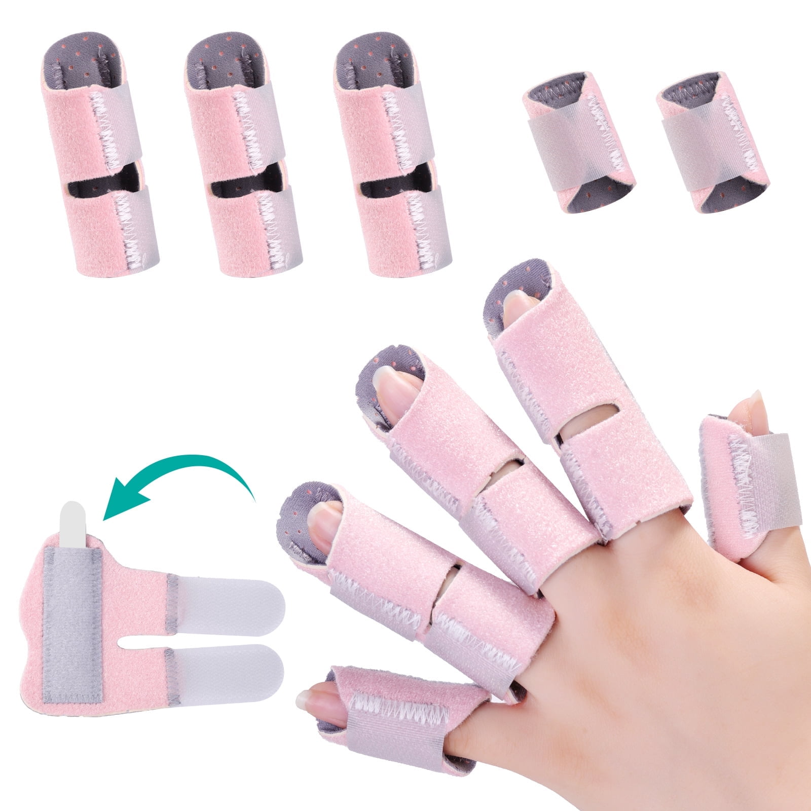 Lefeke 5pcs Finger Splint With Aluminum Strip -Finger Stabilizer Brace ...