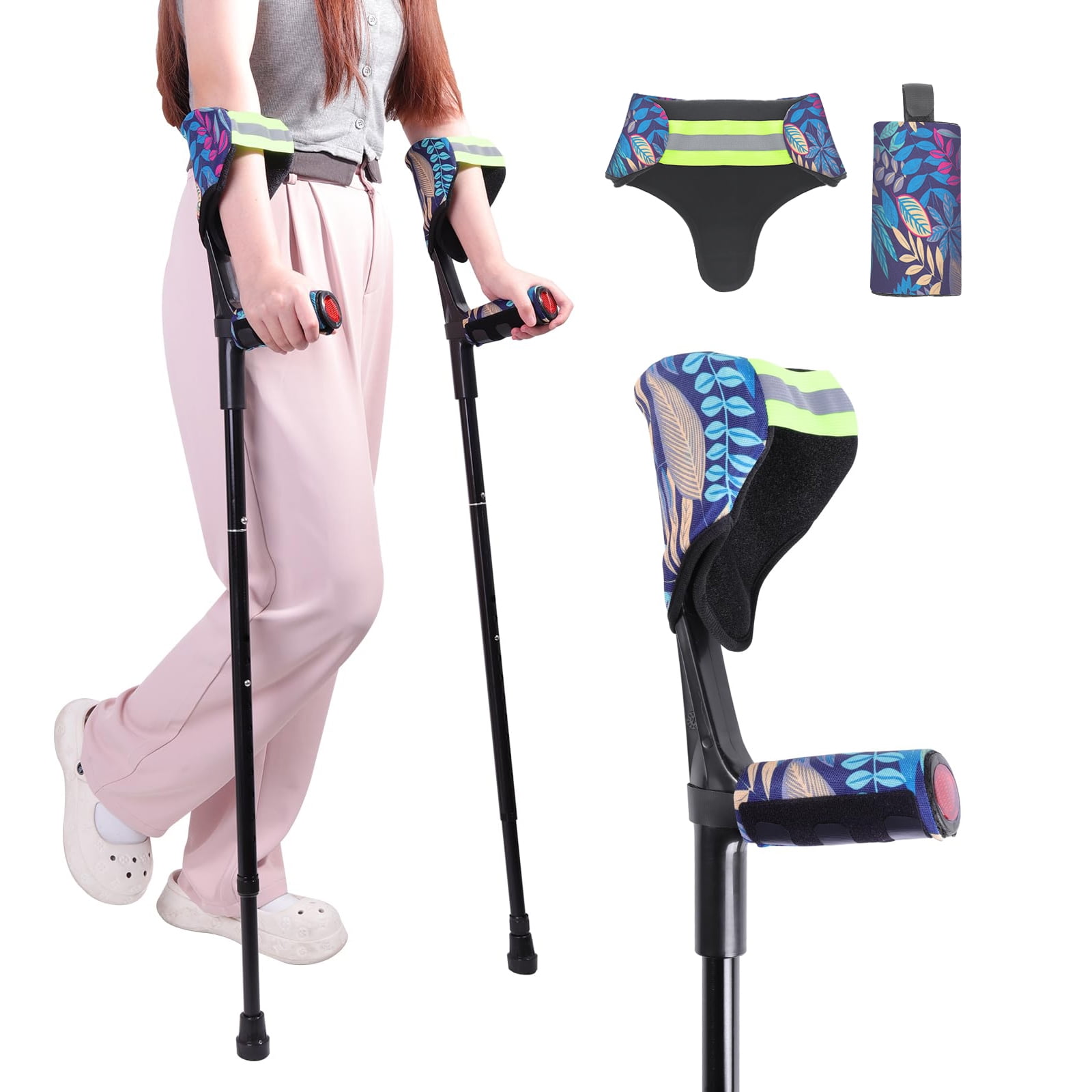 Lefeke Forearm Crutches (A Pair),Adult Arm Crutches with Hand Grip ...