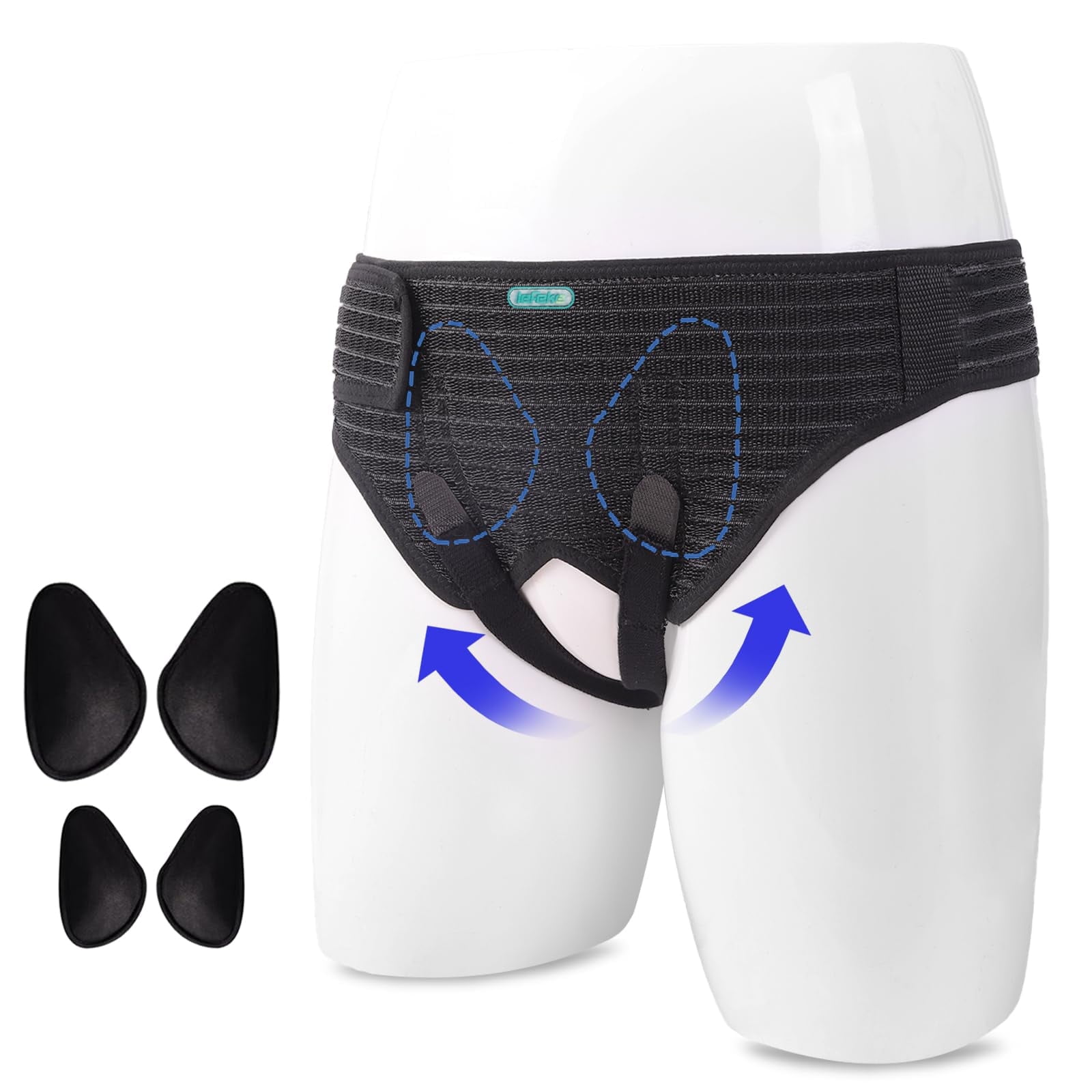 Lefeke Hernia Belts for Men Inguinal with 4 Compression Pads, Hernia ...