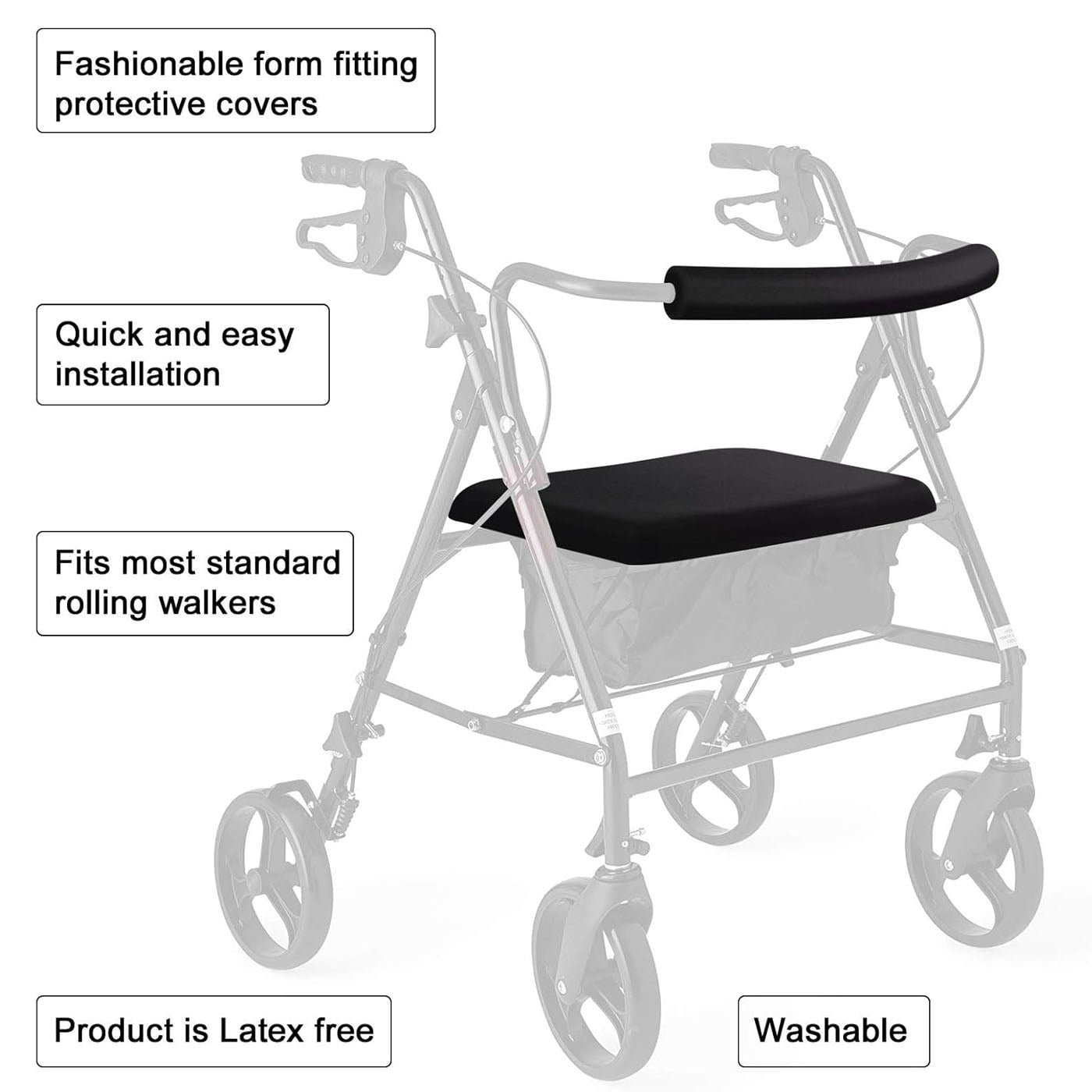 Lefeke Rollator Walker Seat and Backrest Covers, Adjustable Patterns ...