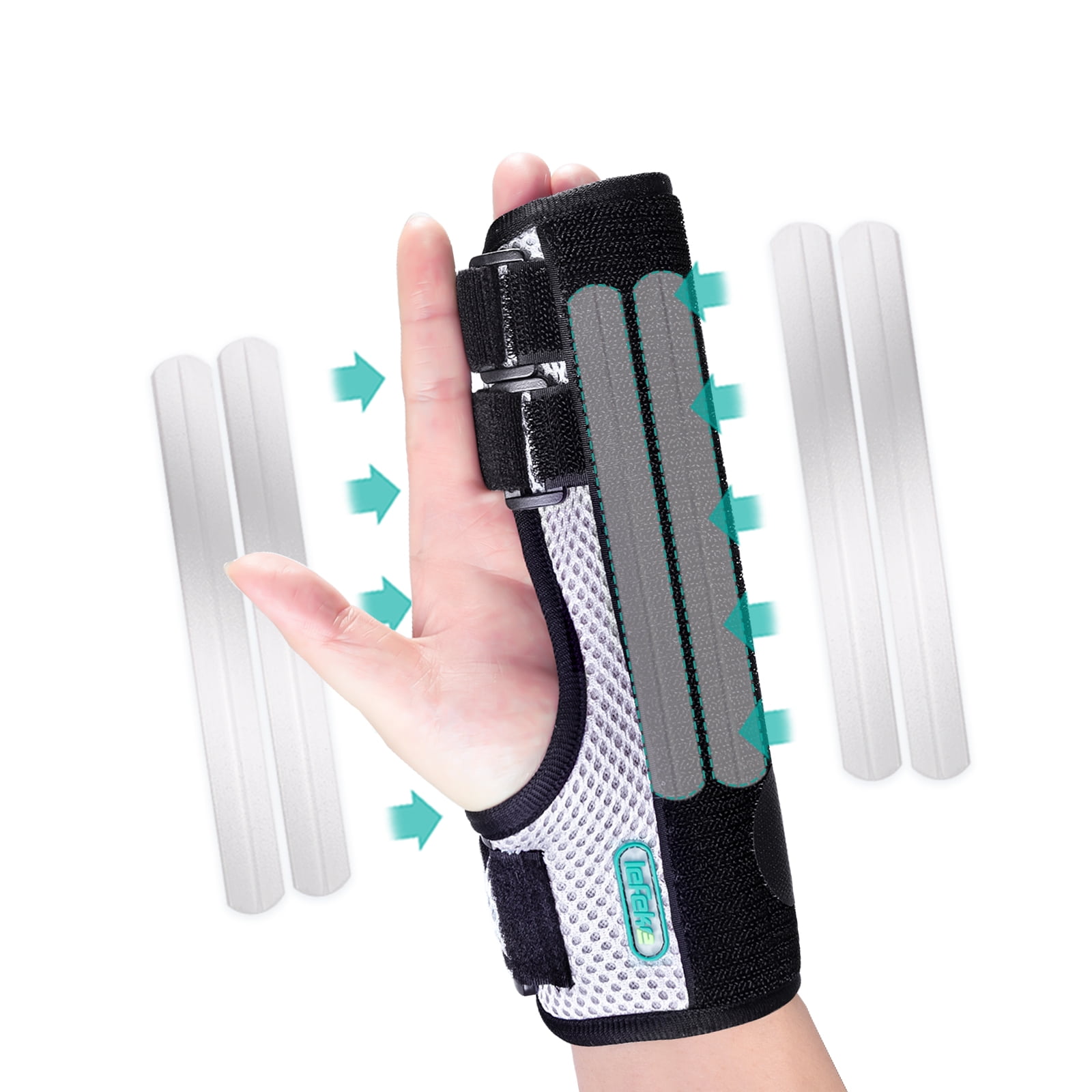 Lefeke Trigger Finger Splint, Adjustable Multi Finger Brace, Black ...