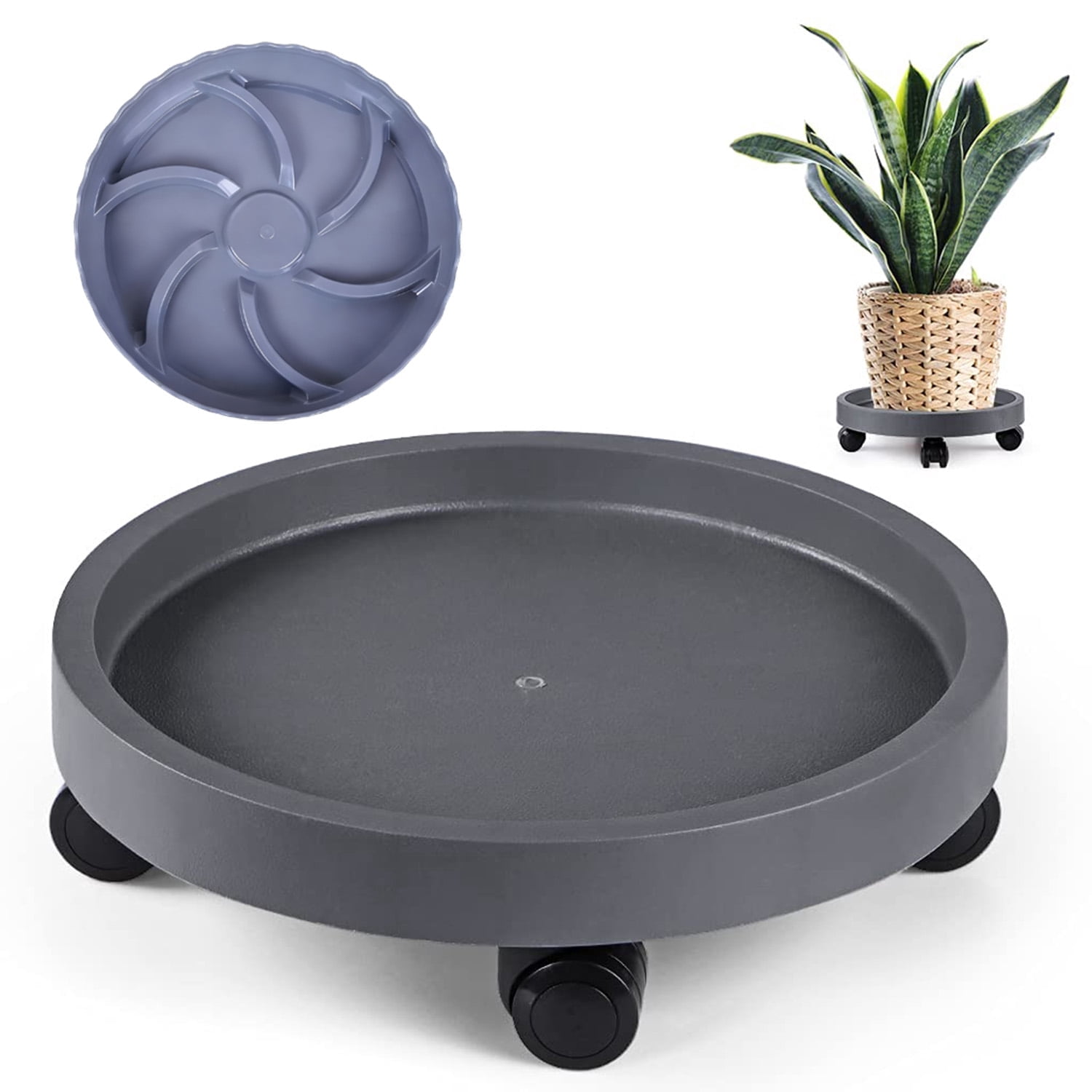 Lefiocky Plant Caddy and Plant Saucer, 13" Wheeled Planter Pallet, 10 ...