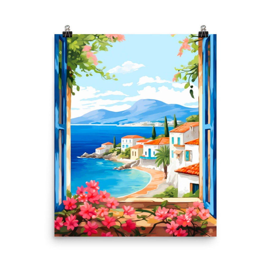Lefkada Print, Greek Seaside Wall Art, Ionian Islands Decor ...
