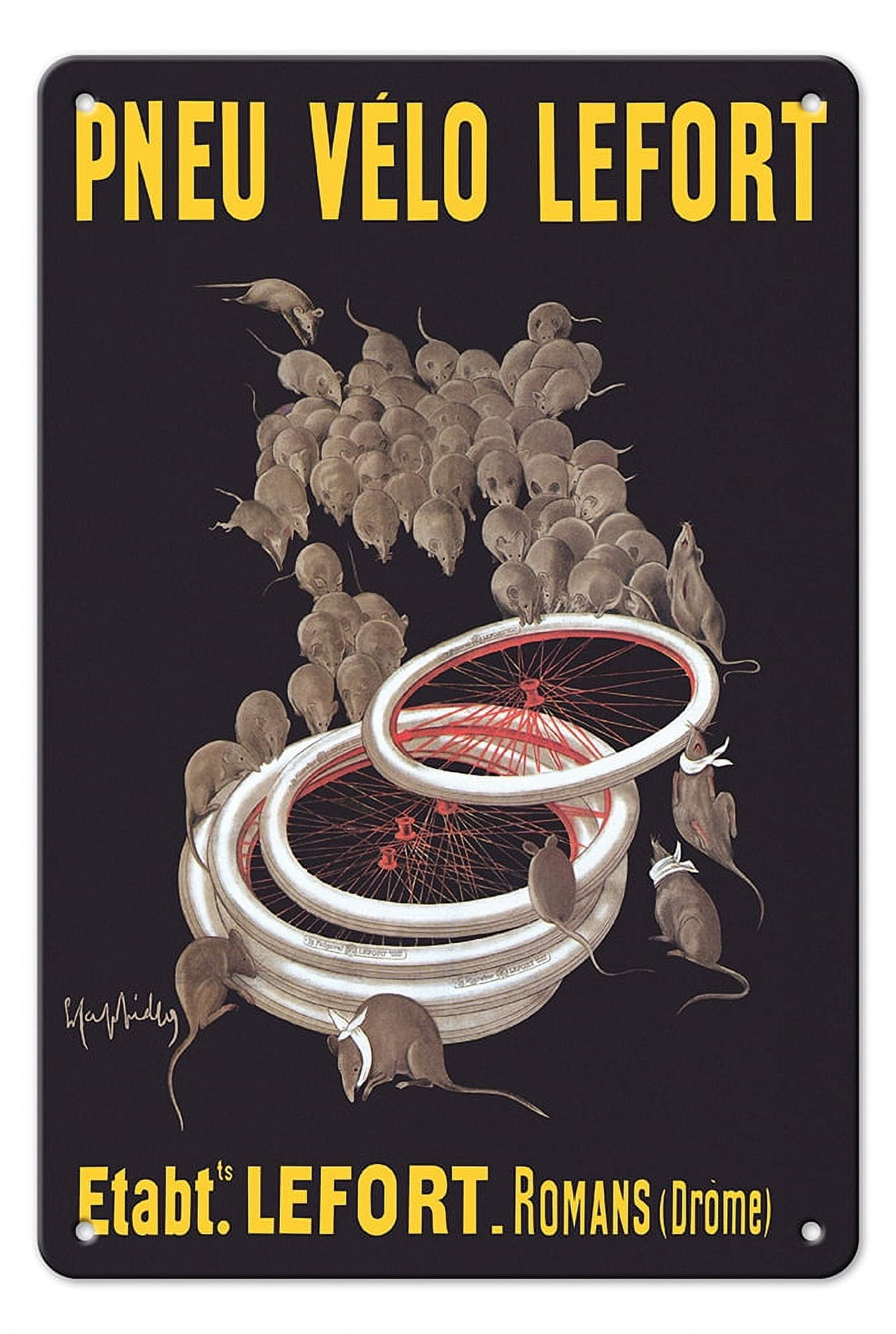 Lefort Bike Tires (Pnue Vélo) - Vintage French Advertising Poster by ...