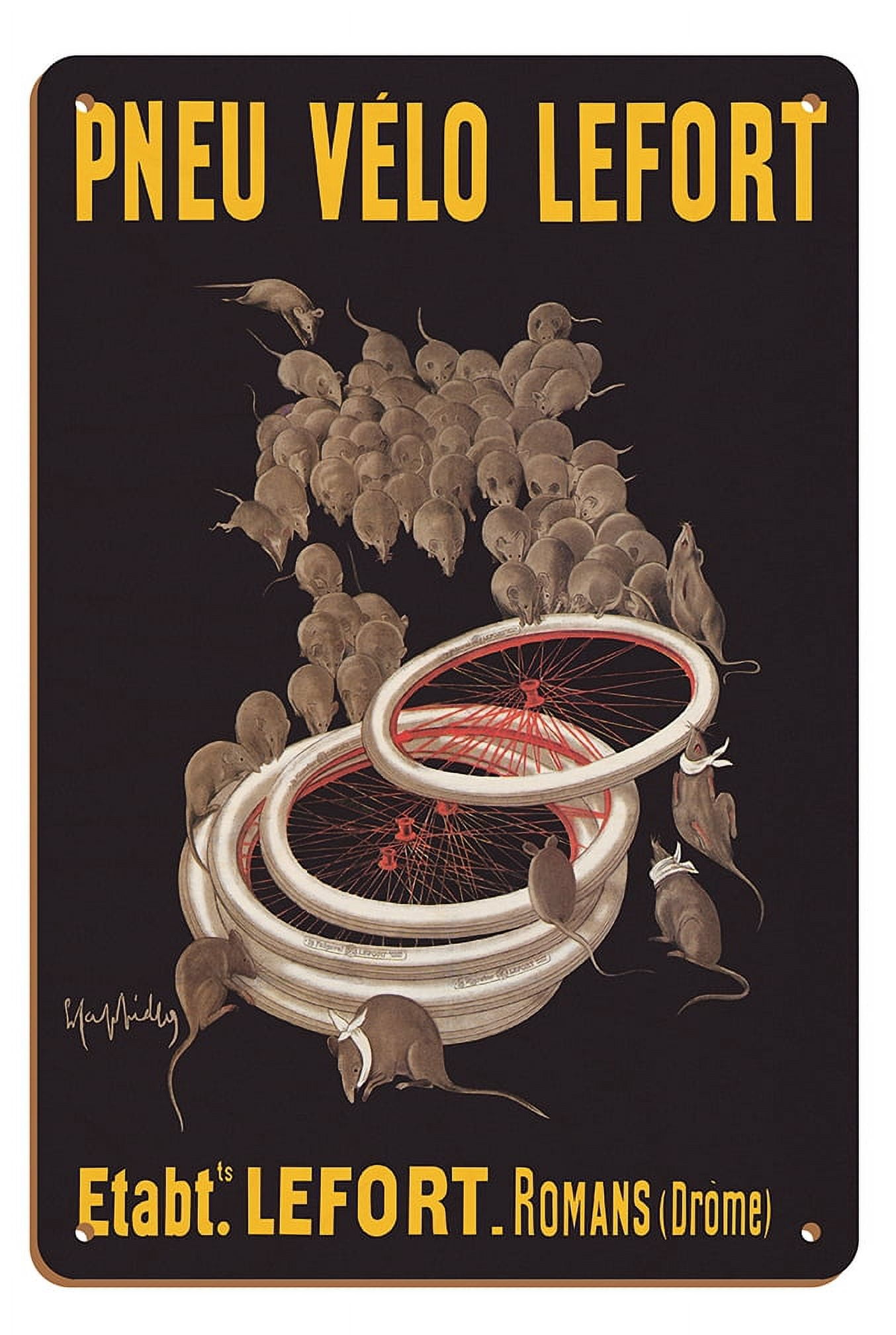 Lefort Bike Tires (Pnue Vélo) - Vintage French Advertising Poster by ...