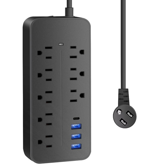 18 Outlets Surge Protector Power Strip - 6 Feet Flat Plug Heavy Duty ...
