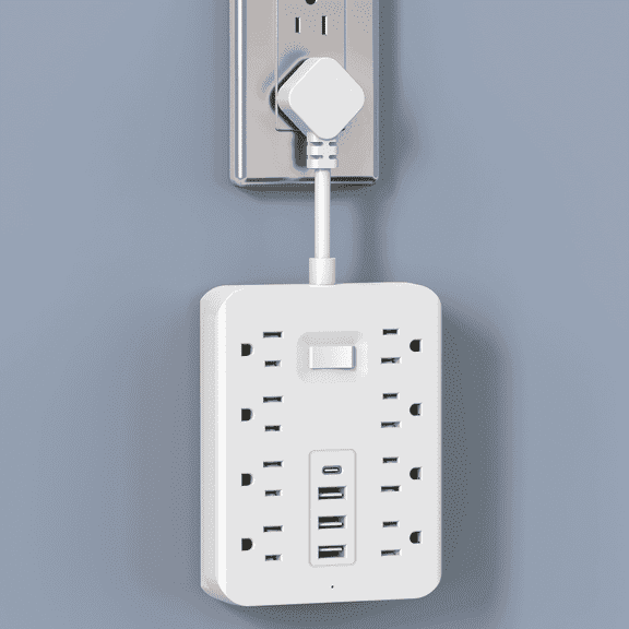 2 Surge Protector Power Strip with 6 Outlets 4 Ports (2 C) 15-Foot ...