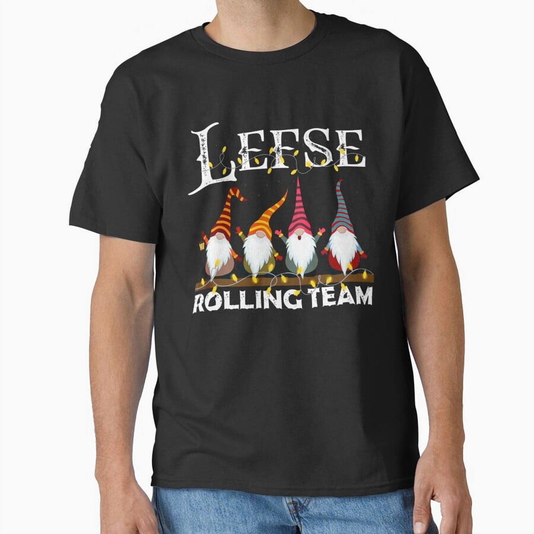 Lefse Making Rolling Team With Gnome Funny Xmas Merry Christmas Graphic ...