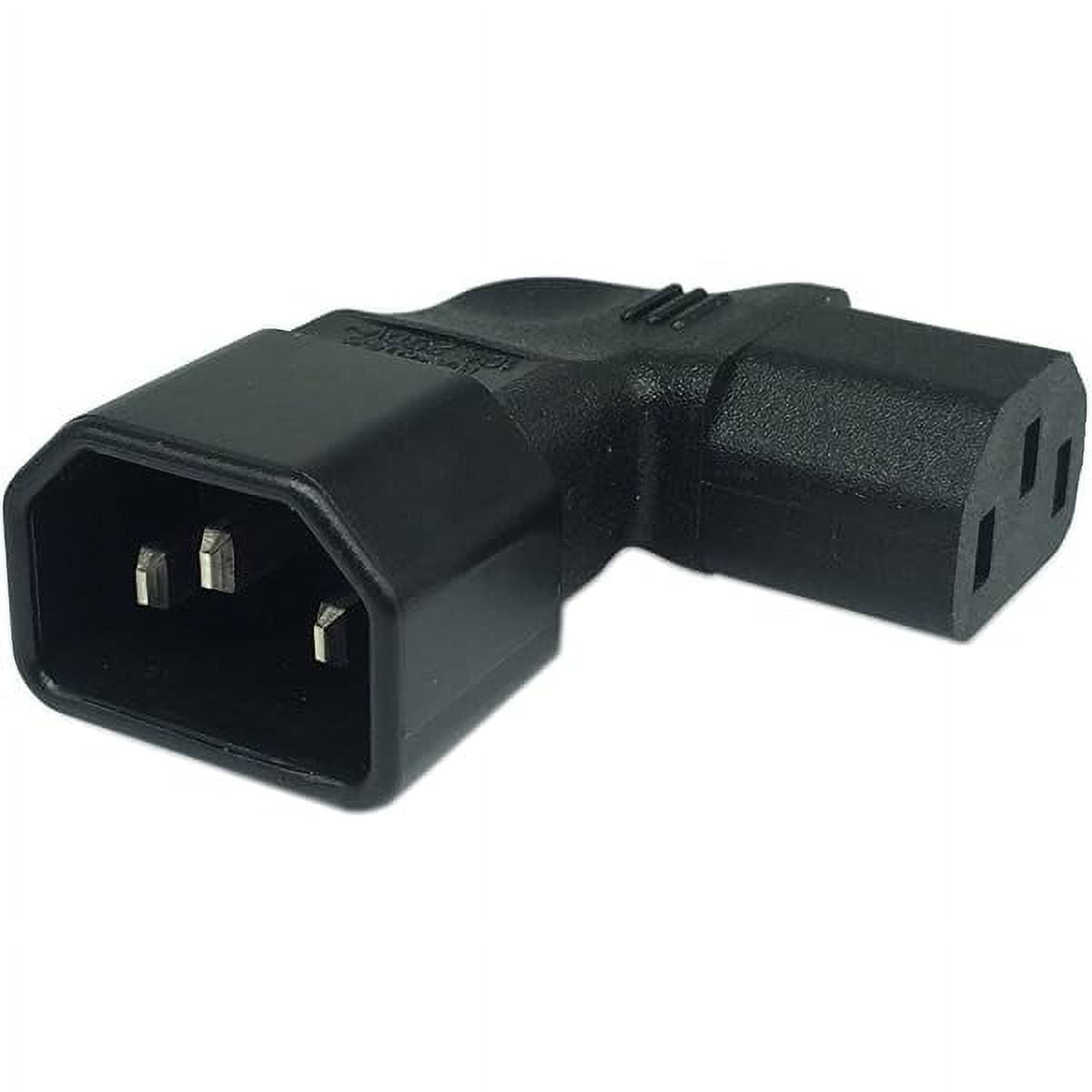 Left Angle IEC 320 C14 3 Pin Male to C13 Female PDU PSU UPS Power Extension Adapter Receptacle ...