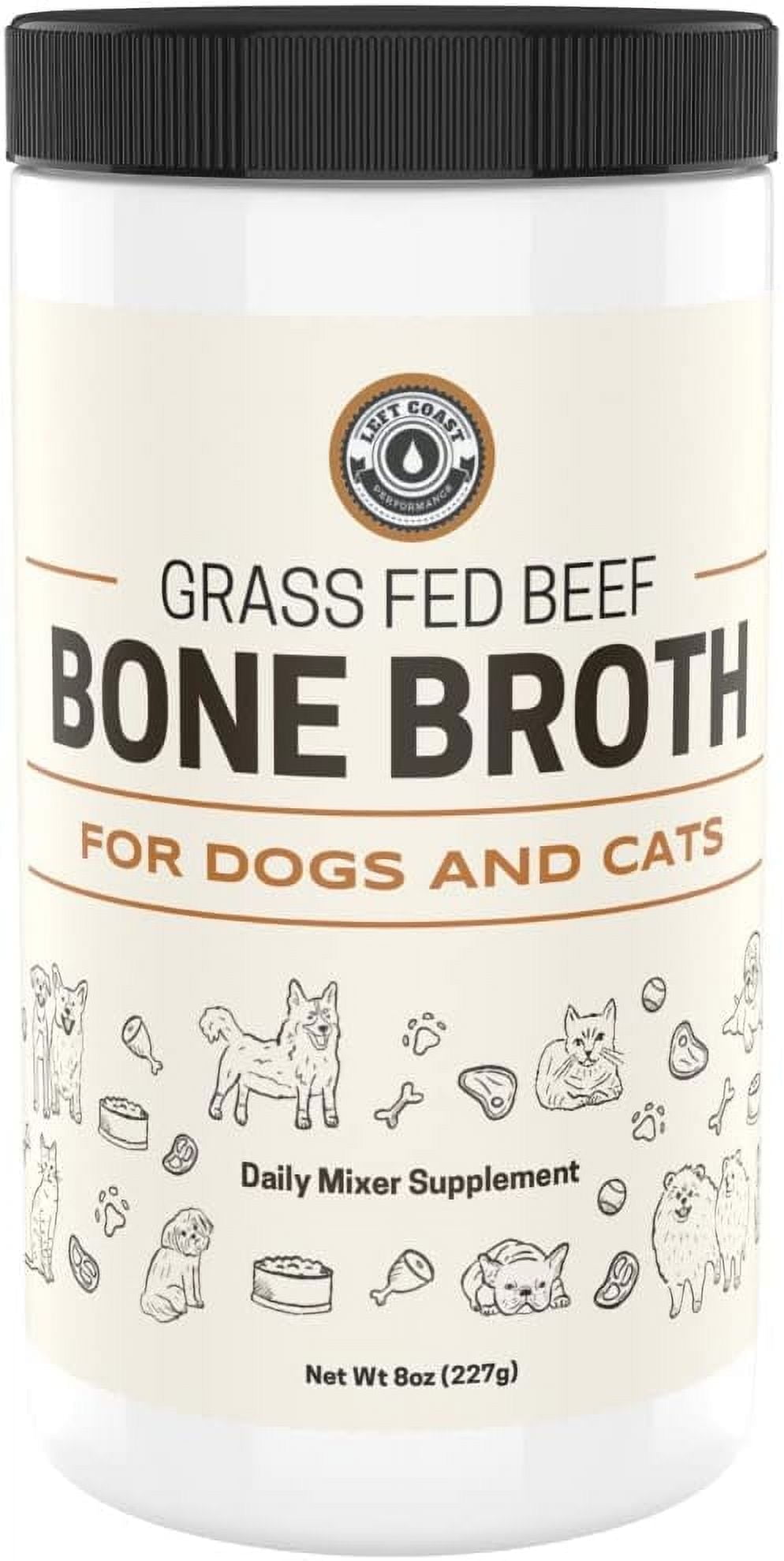 Left Coast Performance, 8oz Beef Bone Broth Powder for Cats and Dogs ...