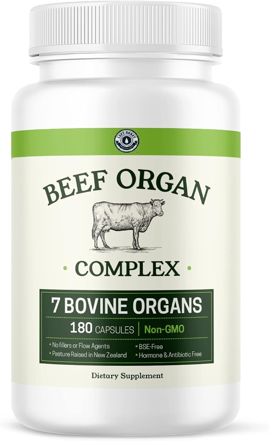 Left Coast Performance Grass fed Beef Organs Supplement Complex | 7 ...