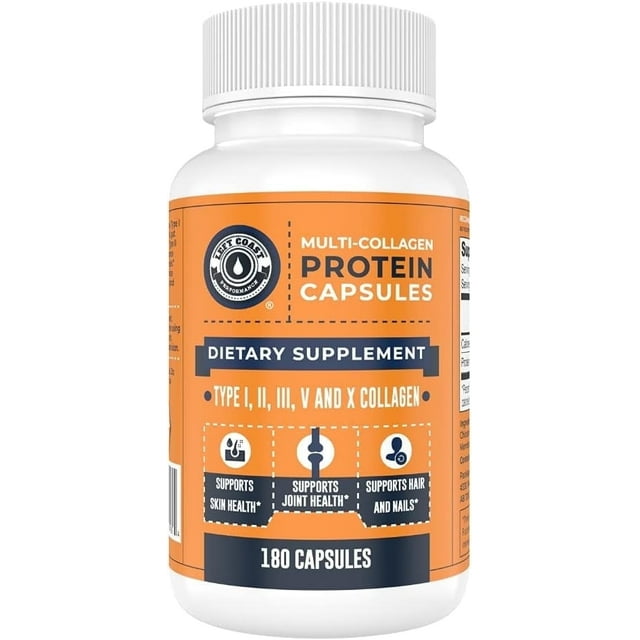 Left Coast Performance Multi Collagen Protein Capsules with Grass Fed ...