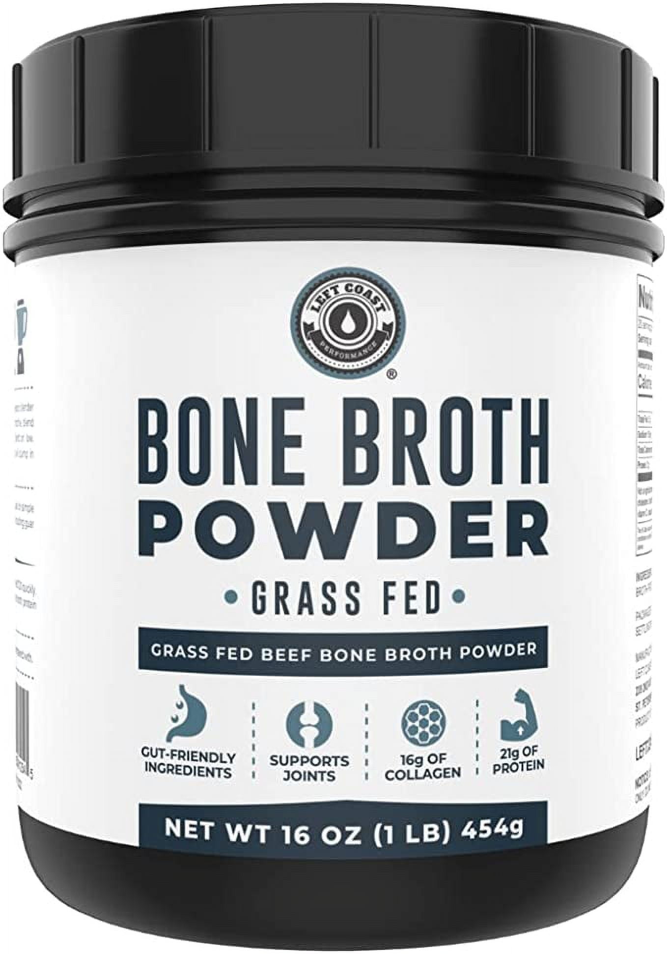 Left Coast Performance Organic Bone Broth Protein Powder | Grass-Fed ...