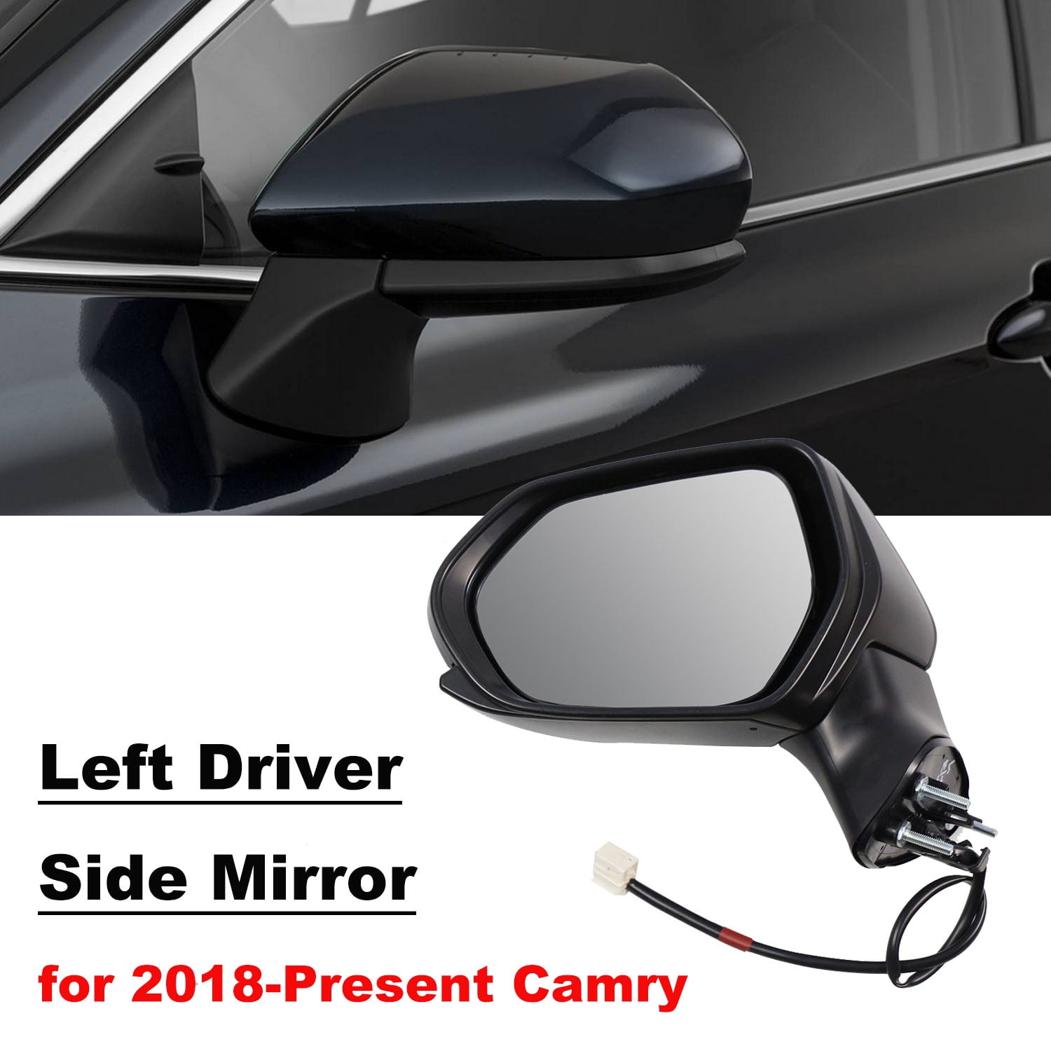 Left Driver Side Mirror for 2018-2024 Toyota Camry Power Non-Heated ...