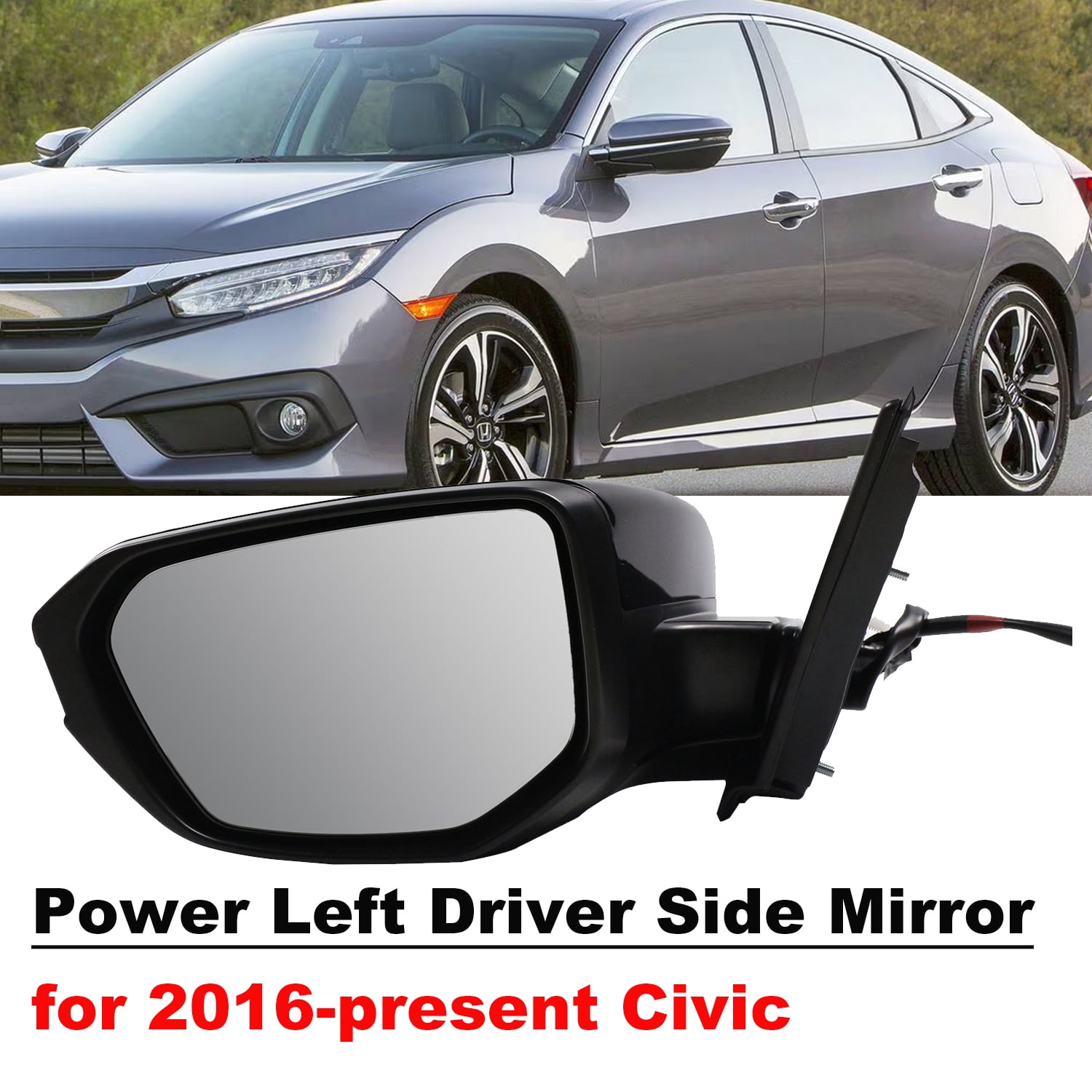 Marretoo Manual Folding Left Driver Side View Mirror for 2016-2023 ...
