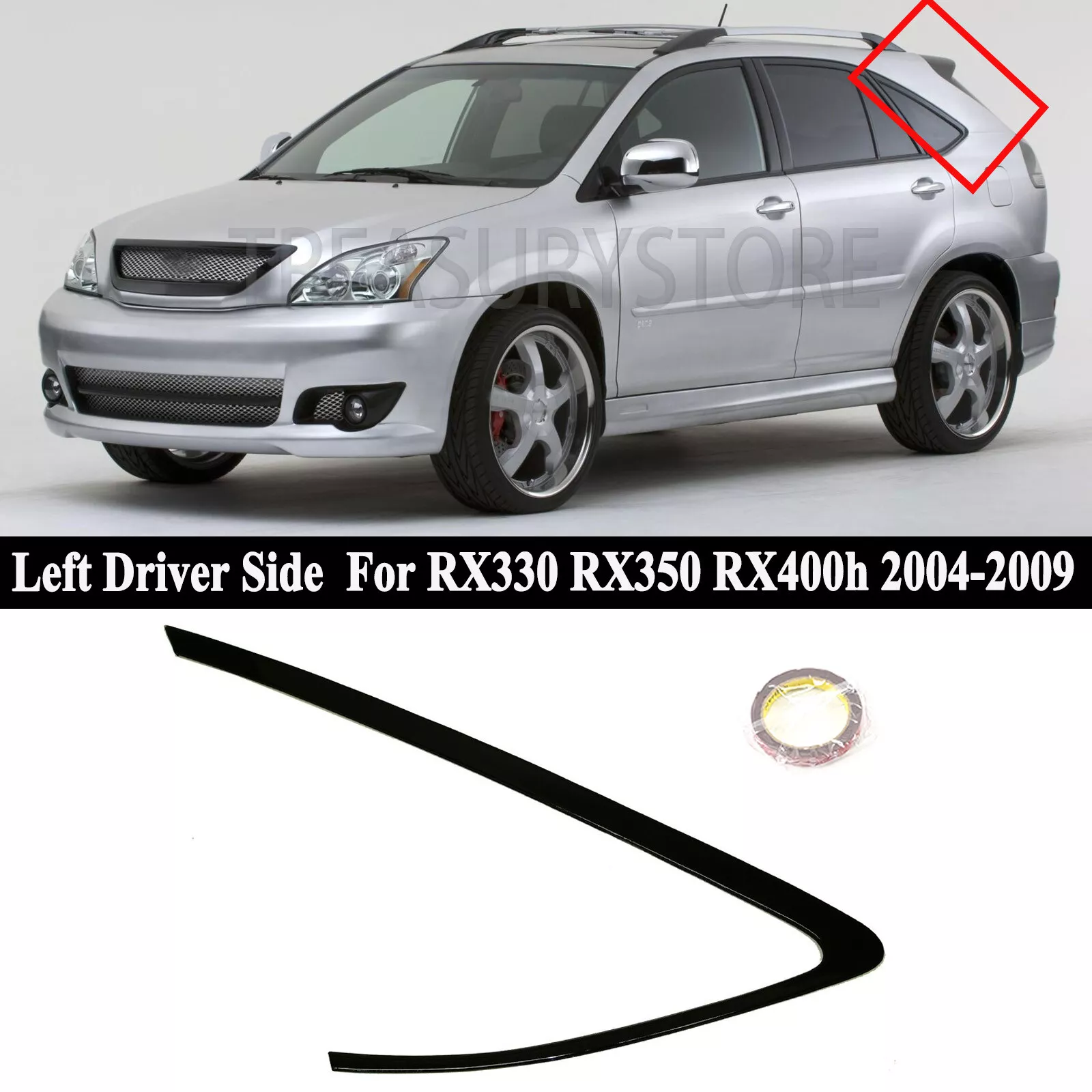 Left Driver Side rear quarter window trim for Lexus RX330 RX350 RX400h ...