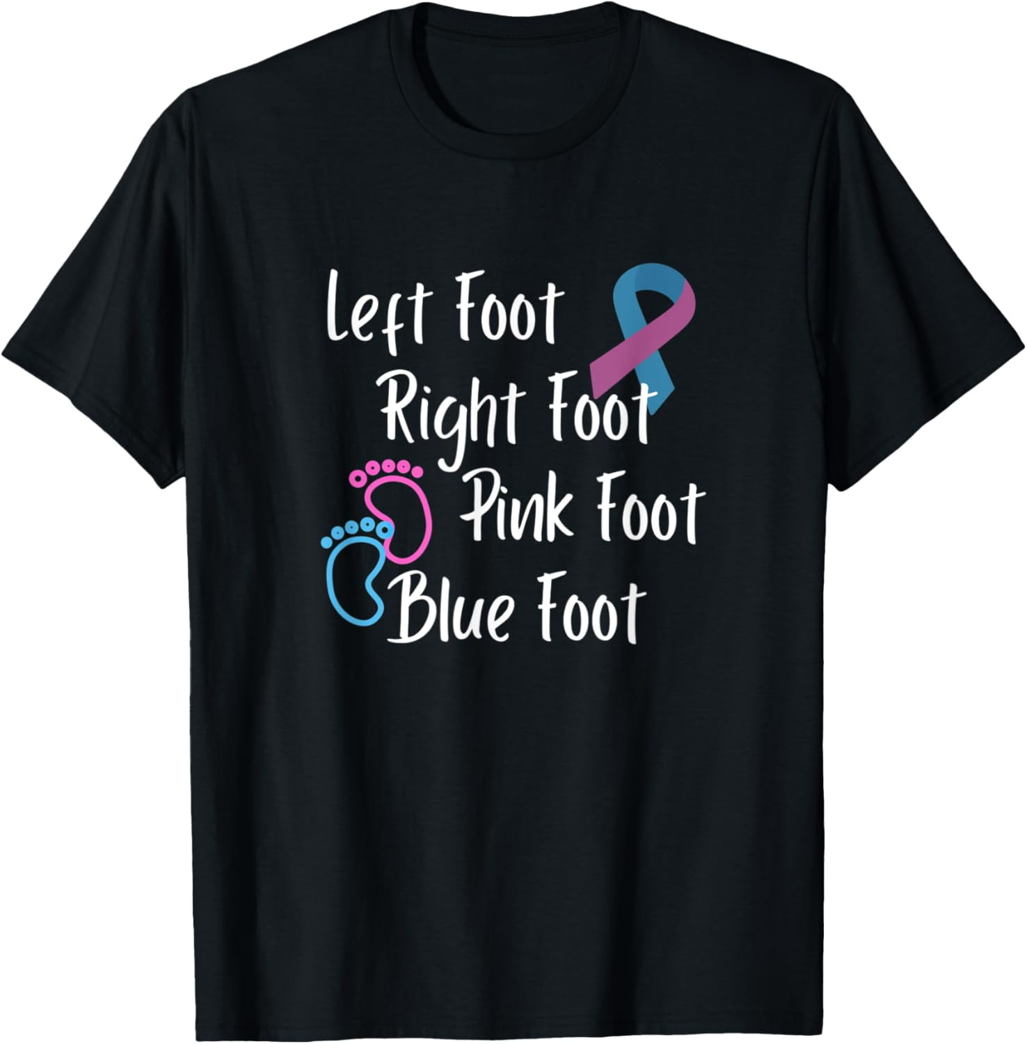 Left Foot Right Foot, Pink Foot Blue Foot Clubfoot Awareness T-Shirt ...