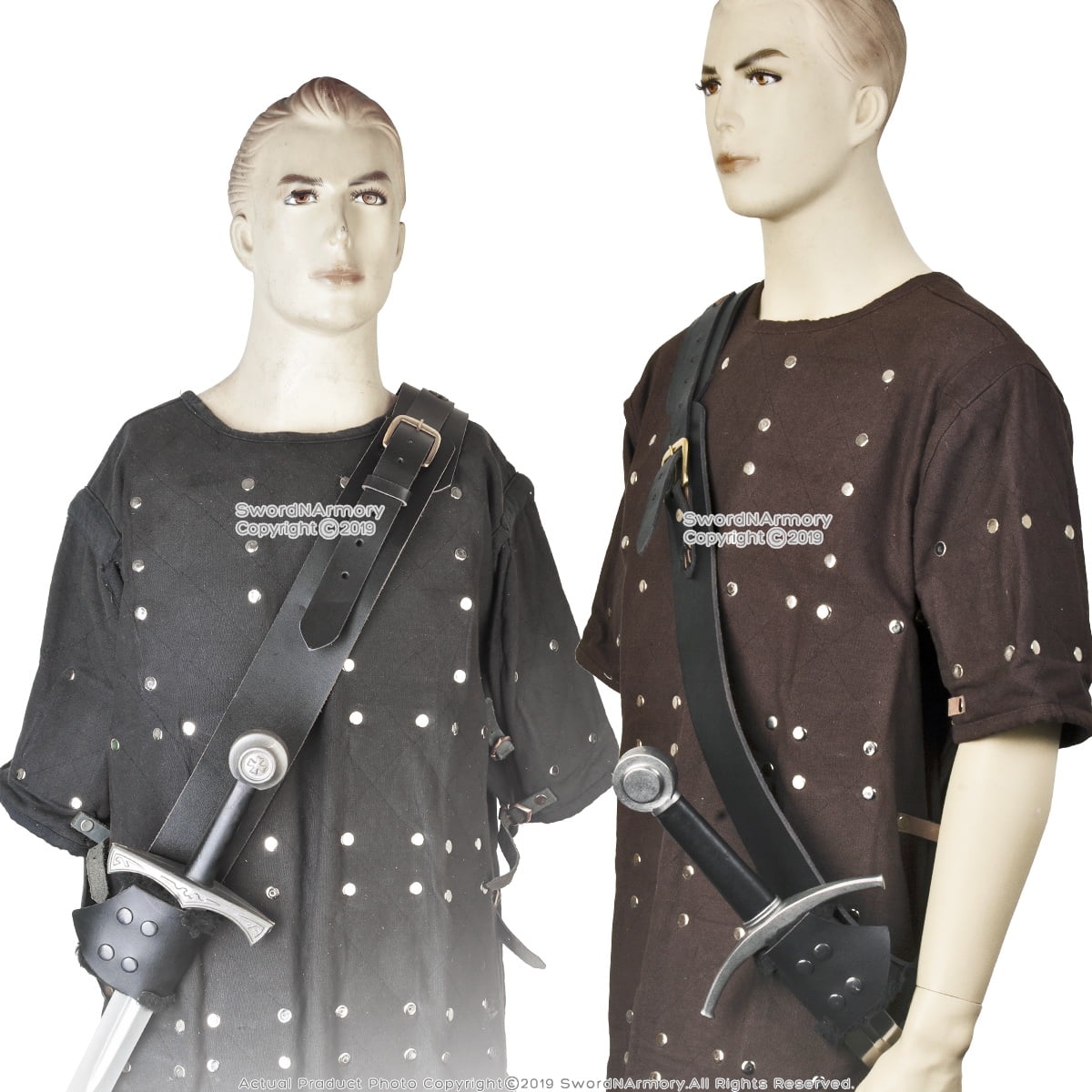 Left Hand Genuine Leather Sword Frog Belt Medieval Baldric SCA LARP ...