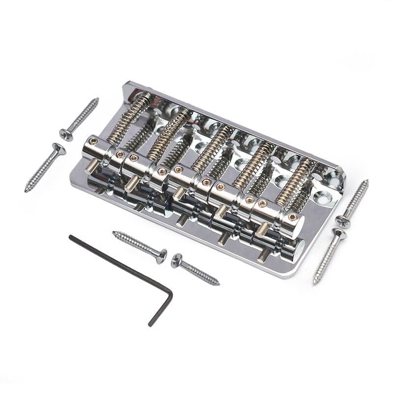 Left Handed 5 String Flat Saddle Single Tremolo Bridge System for Electric Guitar Black Chrome ...