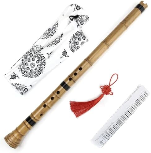 Left Handed Brown Vertical Bamboo Flute Traditional Chinese Musical ...
