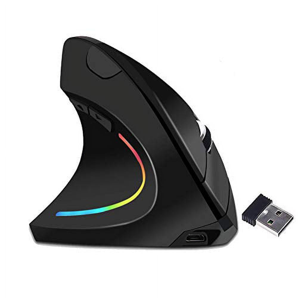 Left Handed Ergonomic Mouse,Funwaretech Wireless Computer Mouse ...