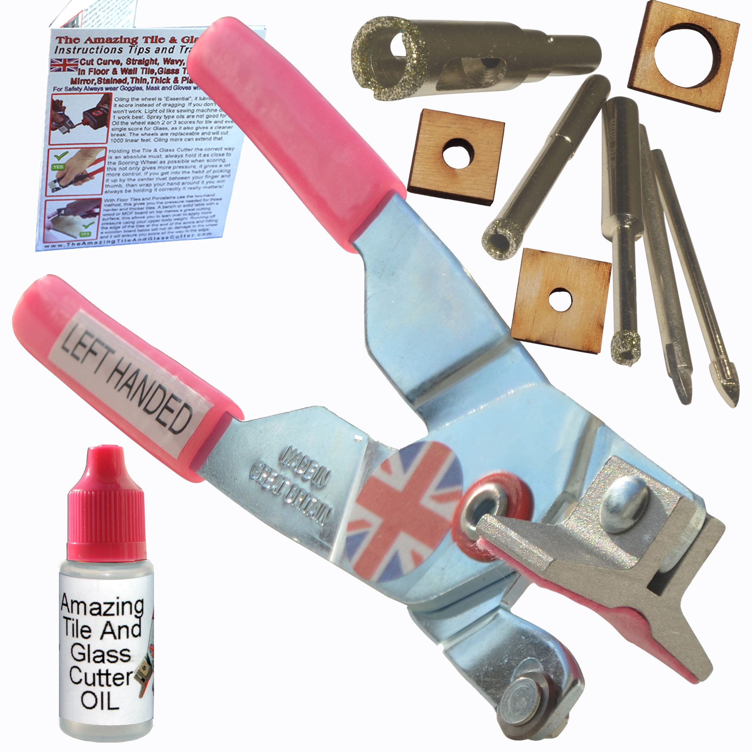 Glass Cutter For Mirror Left Handed with Oil Glass Drill Bits Mirror ...