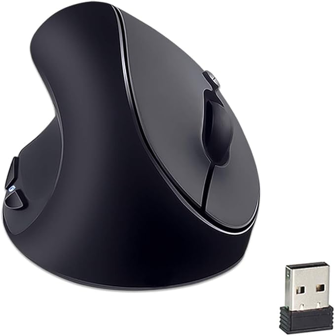 Left-Handed Mouse,2.4GHz Ergonomic Vertical DPI 800/1200/1600 Wireless ...