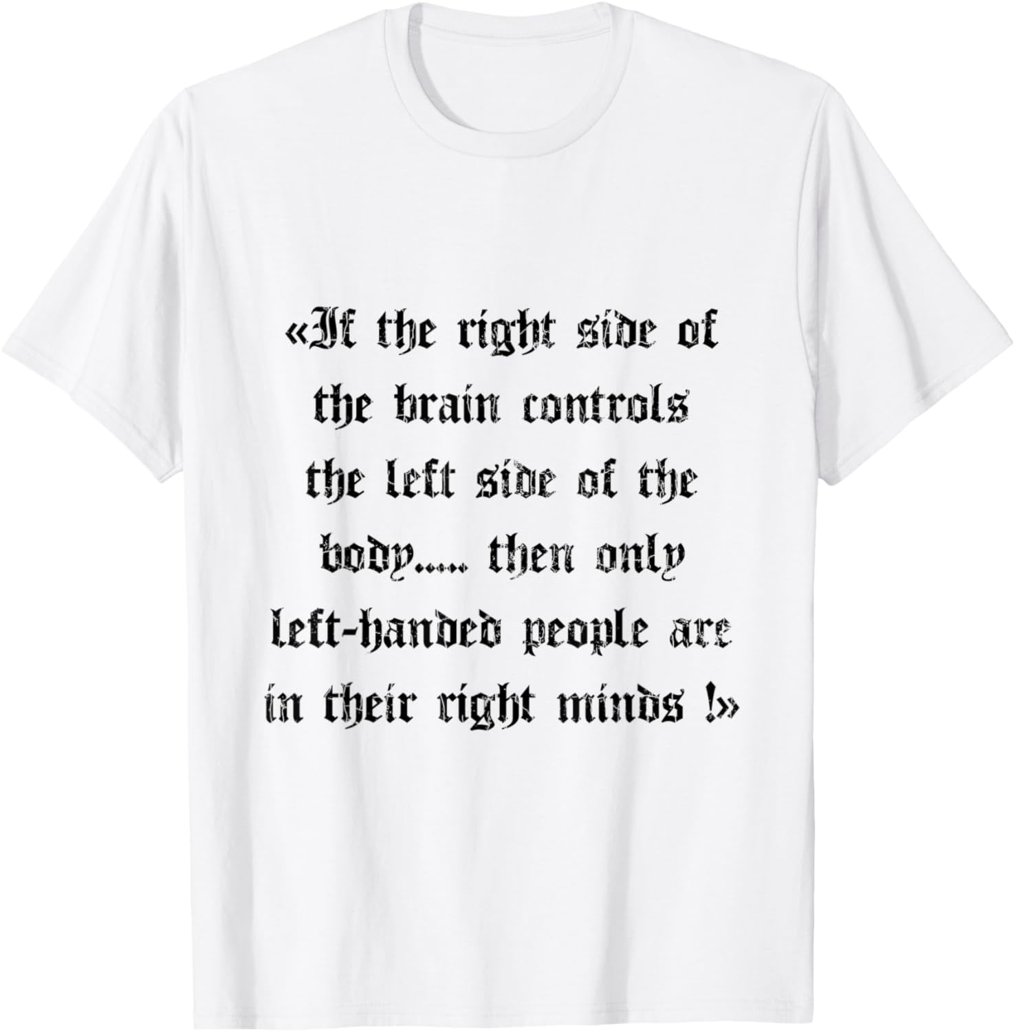 Left Handers Are In Their Right Minds Funny Lefty Graphic T-Shirt ...