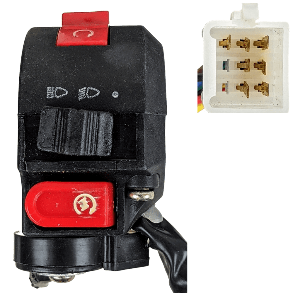 Left Handlebar Light Start Kill Switch Assembly - 7 Wire - 125cc 110cc ...
