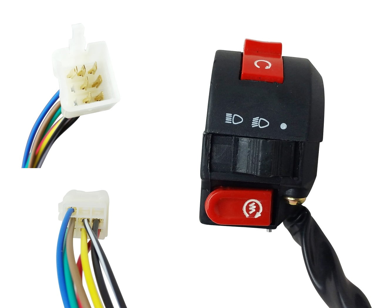 Left Handlebar Light Start Kill Switch Assembly - 7 Wire - 125cc 110cc ...