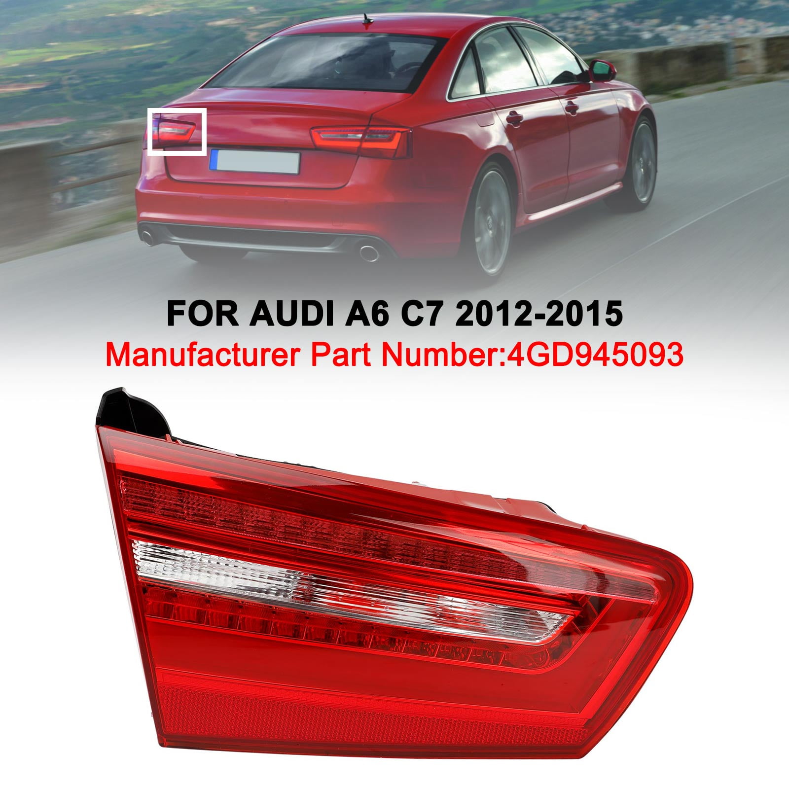 Areyourshop Left Inner Trunk LED Tail Light Lamp, For AUDI A6 C7 2012 ...