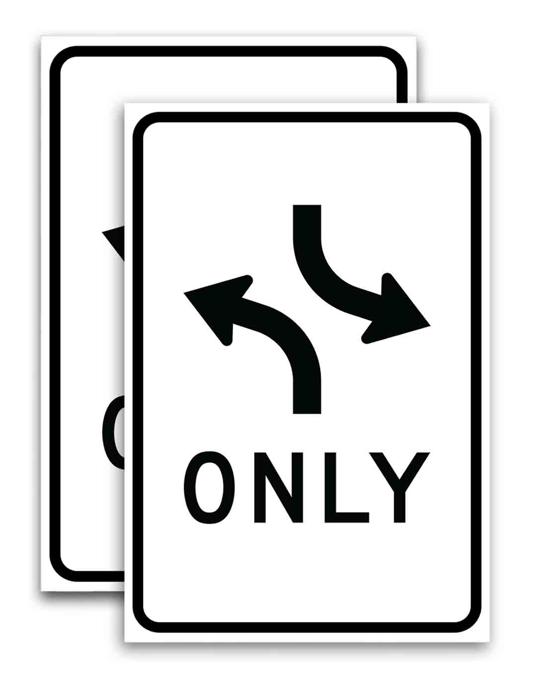 Left Or Right Turn Only (24" X 36") Vinyl Decal Only (Pack of 2) |Sign ...