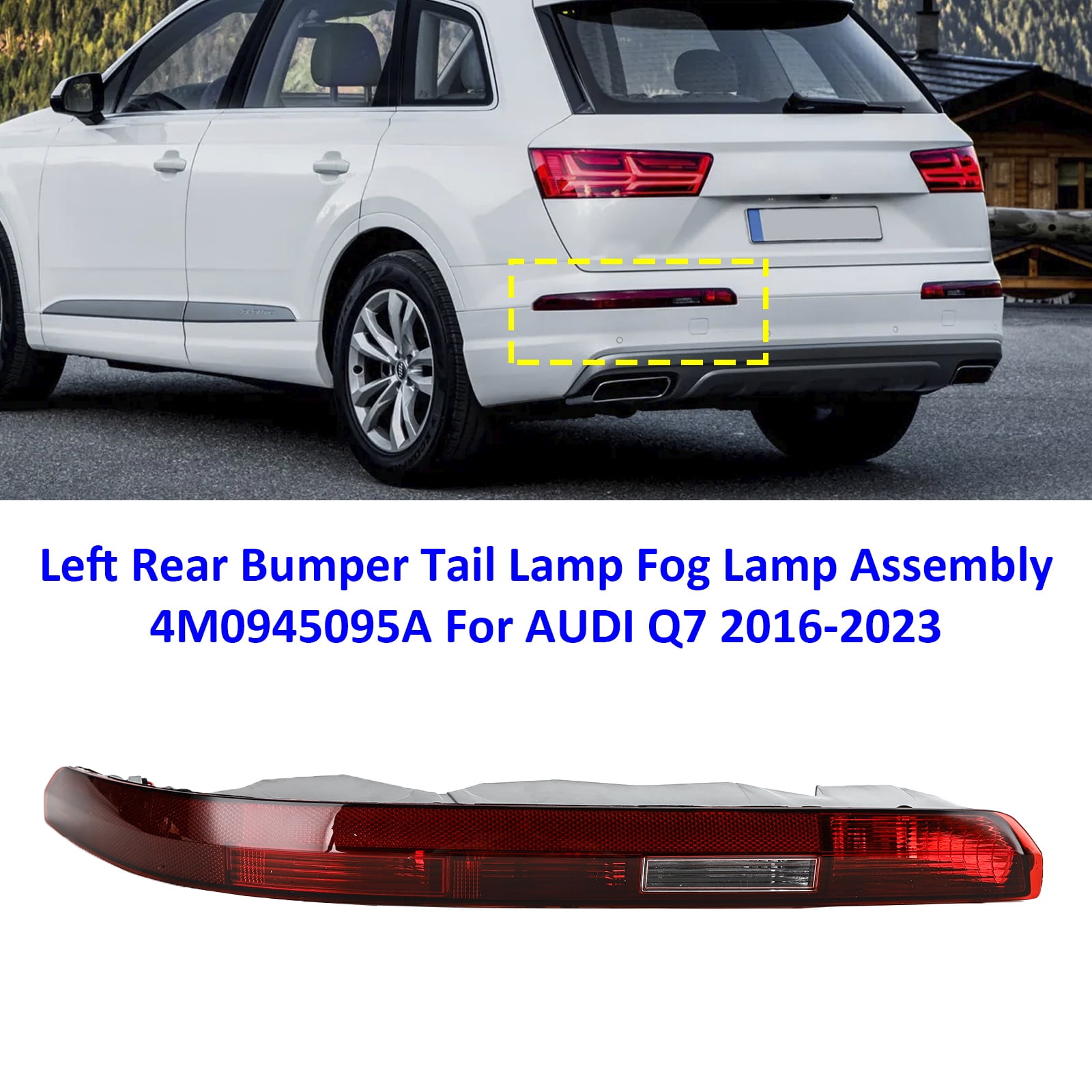 Areyourshop Left Rear Bumper Tail Lamp Fog Lamp Assembly 4M0945095A For ...