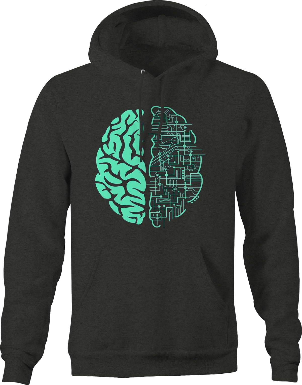 Left Right Brain Computer Nerd Sweatshirt for Men Small Dark Grey ...