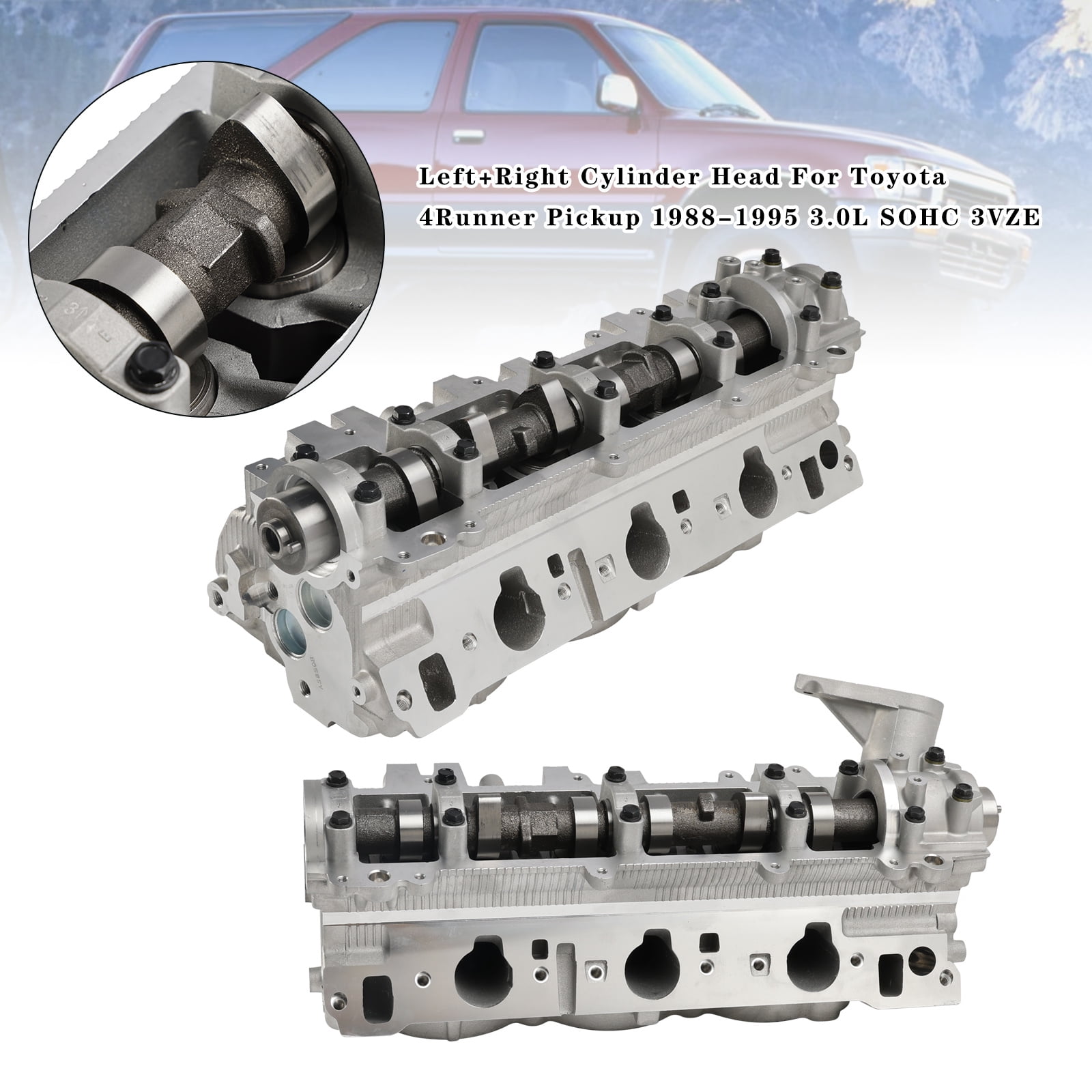 Left+Right Cylinder Head For Toyota 4Runner Pickup 1988-1995 3.0L SOHC ...