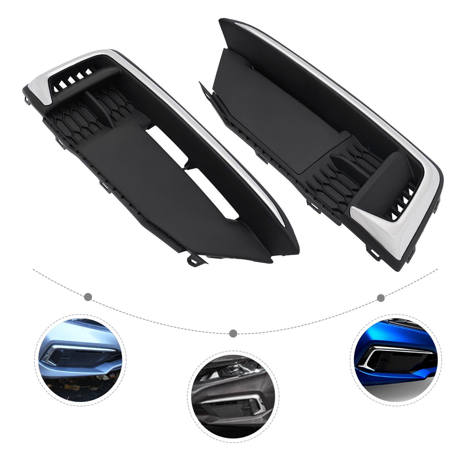 Left & Right Fog Light Cover Frames, Fog Light Cover Set for 2019-2021 ...