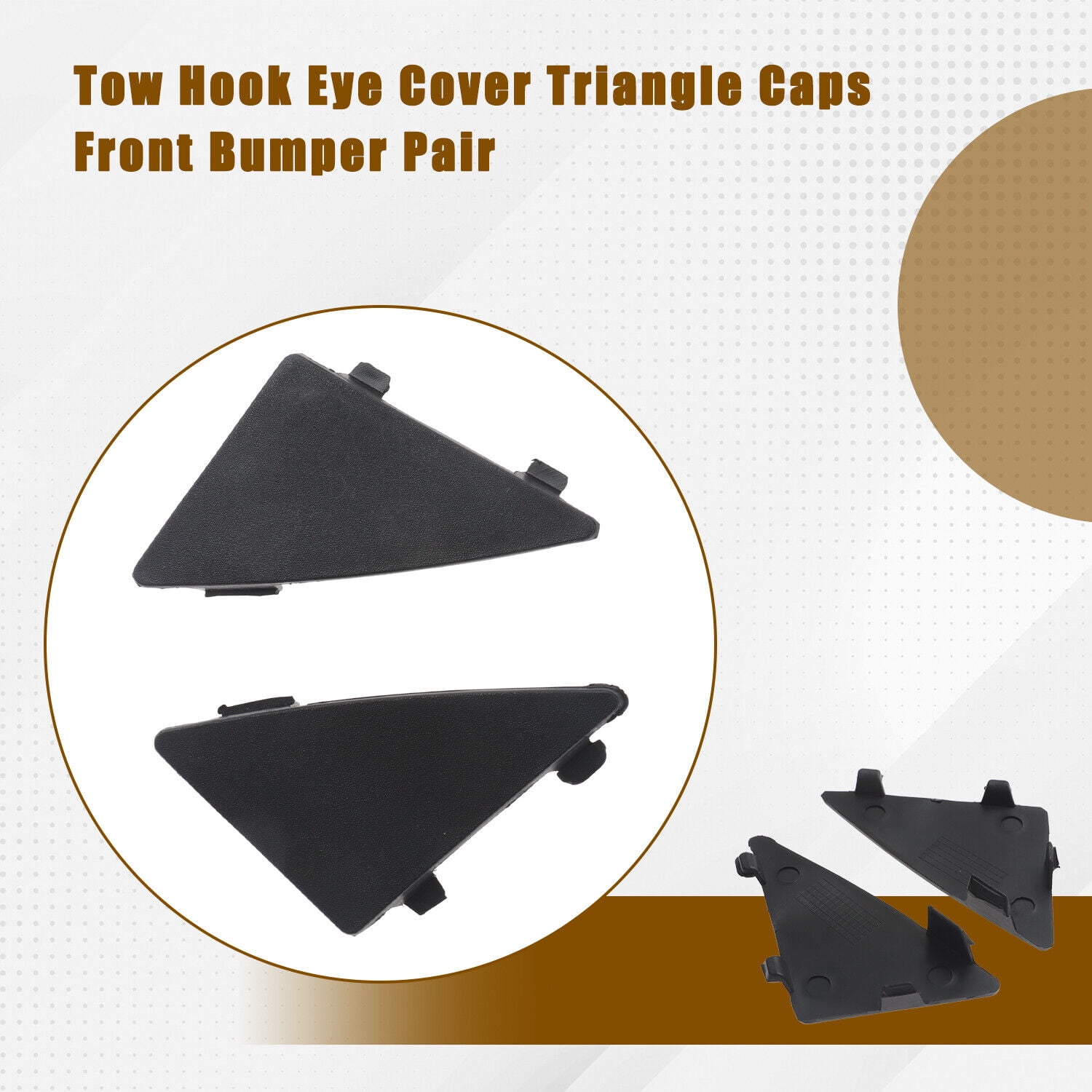 Left & Right Front Bumper Tow Hook Cover Triangle Cap for 2014-2016 ...