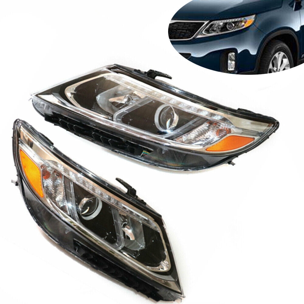 Left + Right Halogen Headlights Set for Kia Sorento 2014 2015 w/ LED ...