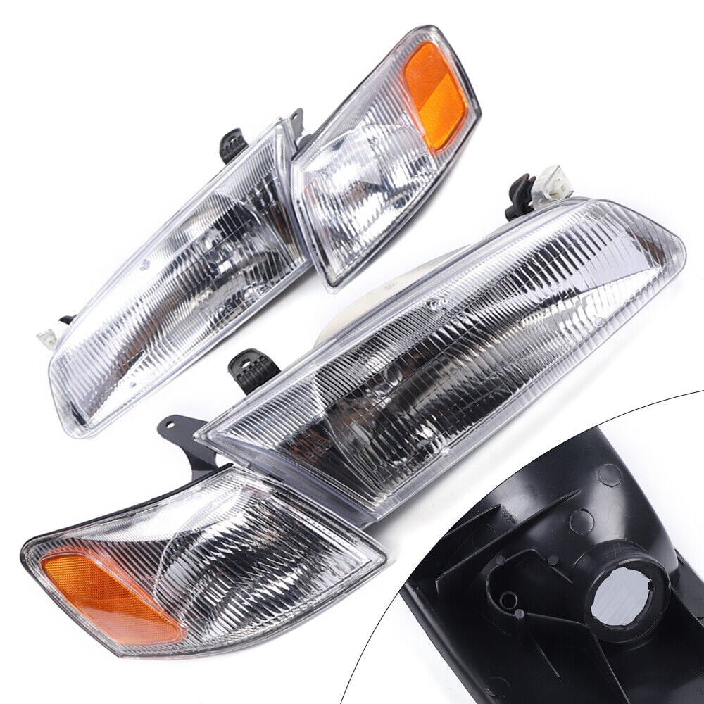 Left+Right Headlamps w/Corner Lights Set JDM Style Transparent ...