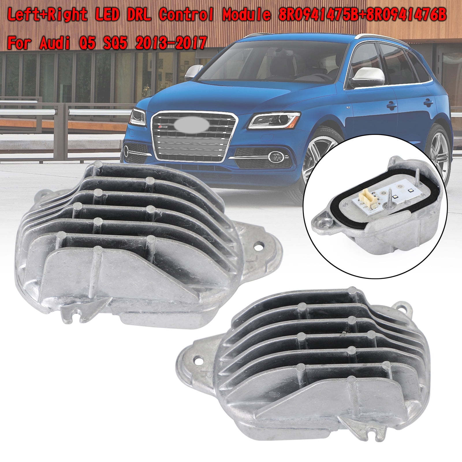 Left+Right LED DRL Control Module 8R0941475B/76B For Audi Q5 SQ5 2013 ...