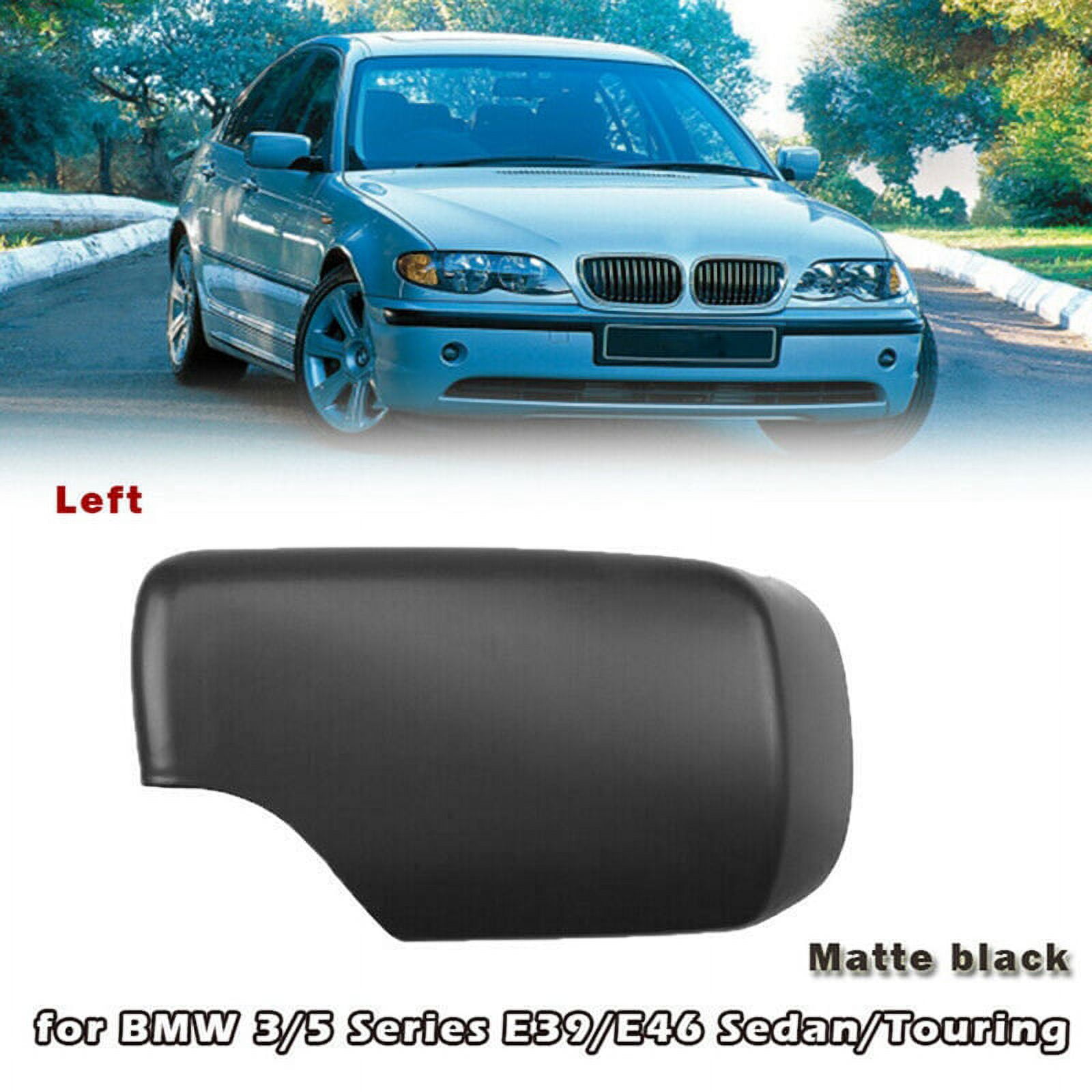 Left Side Matte Black Side Rearview Door Mirror Cover Cap Fit For E46 3 ...