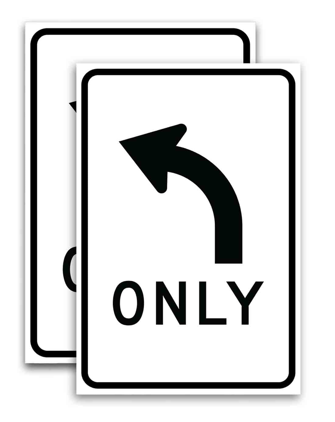 Left Turn Only (24" X 36") Vinyl Decal Only (Pack of 2) |Sign|Sticker ...