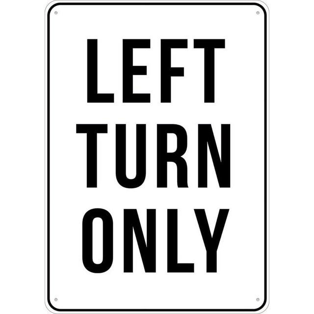 Left Turn Only Sign 8 X 12 Inches Rust Free Aluminum - Uv Protected ...
